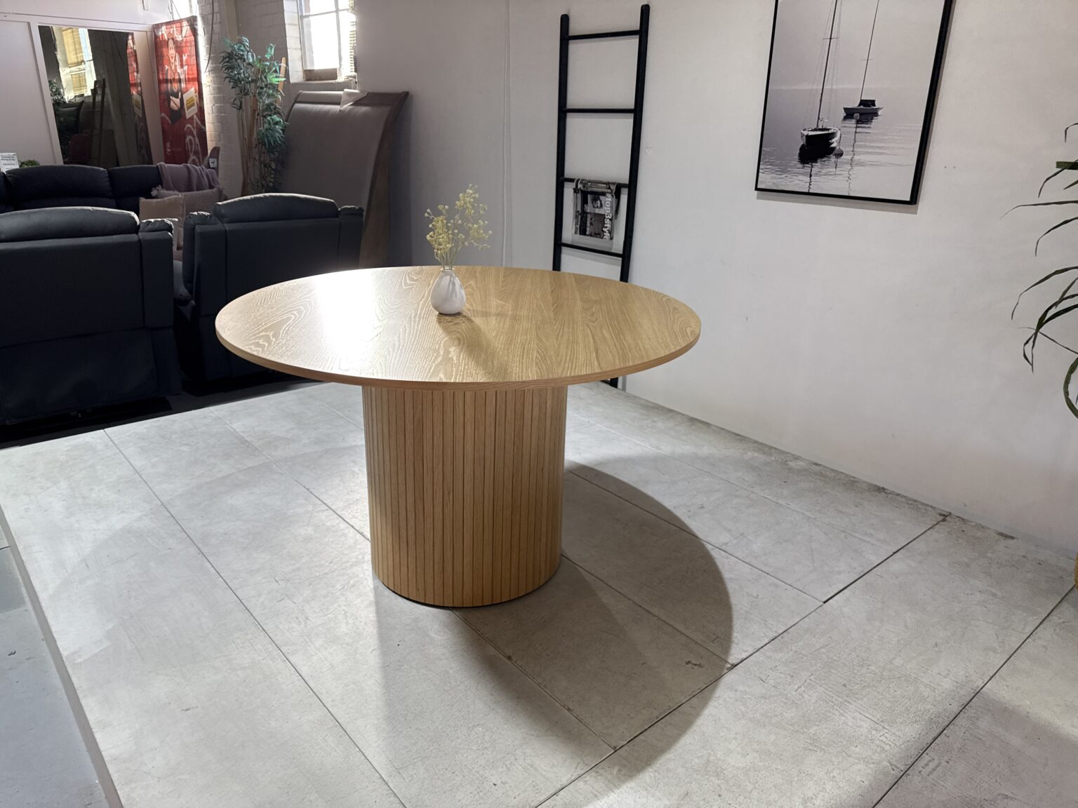 Marina Natural Round Dining Table on Clearance - Mentone Furniture ...